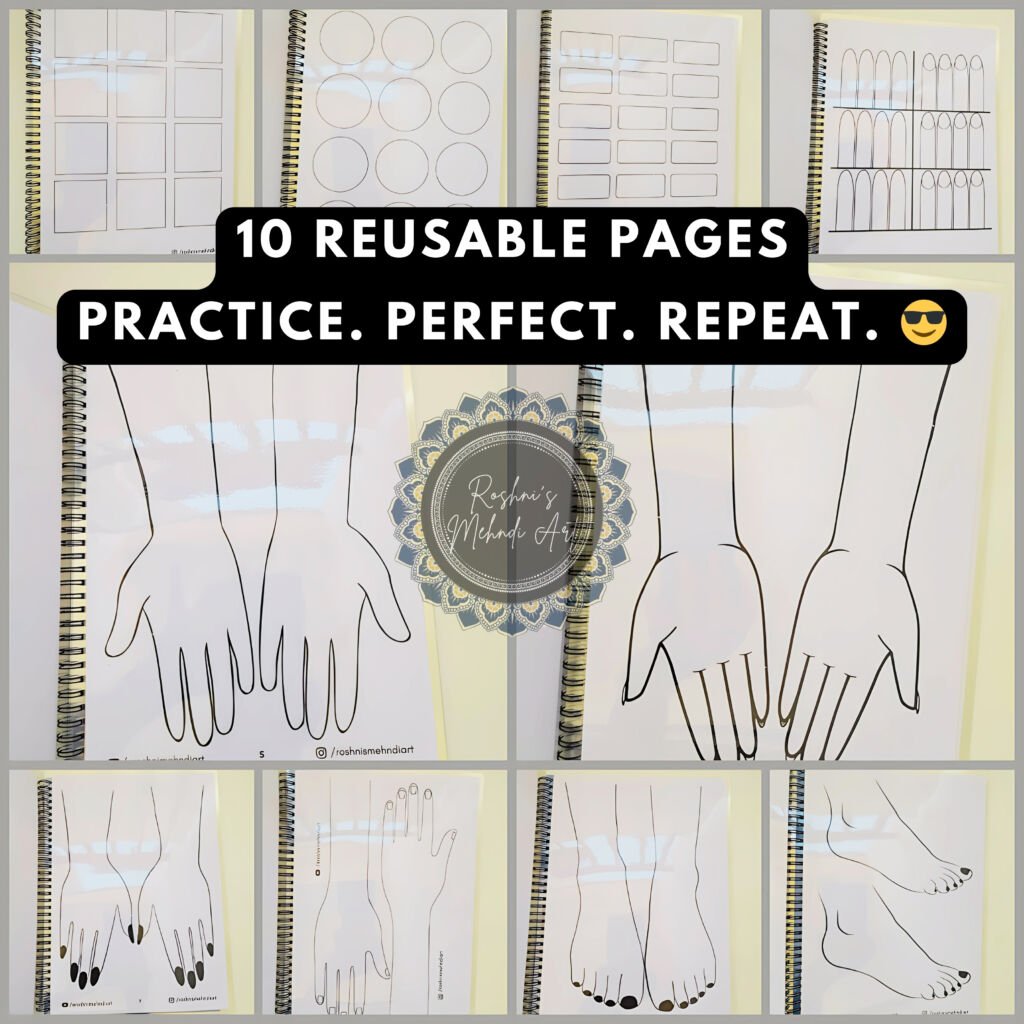 Henna Reusable Mehndi Practice Book | Roshni's Mehndi Art