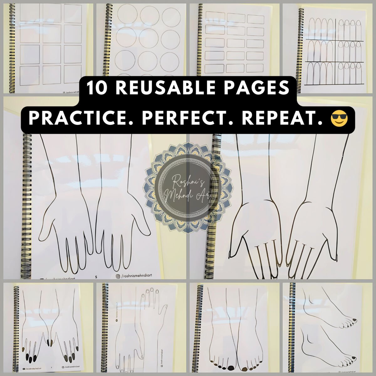 Henna Reusable Mehndi Practice Book | Roshni's Mehndi Art